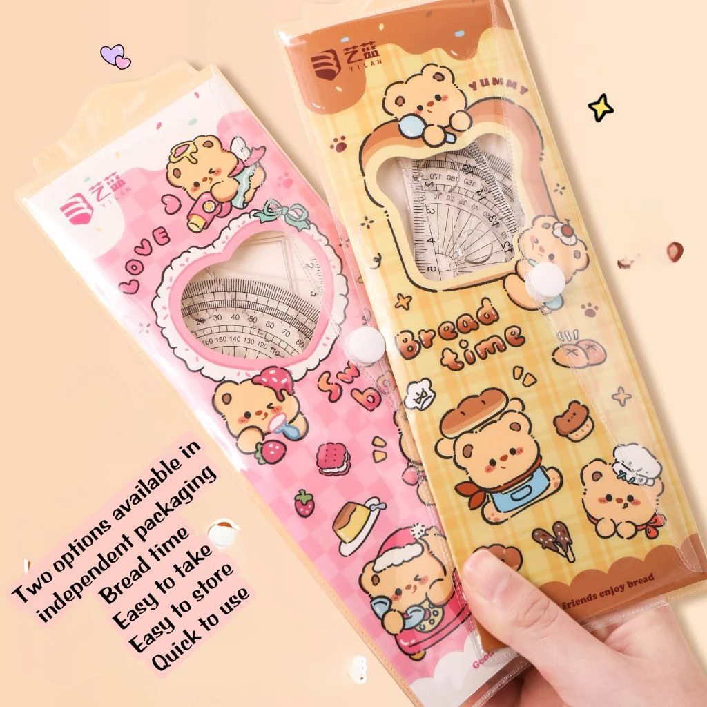 Jual Penggaris 4in1 Transparan – Set Capybara & Butter Bear, Stationery Kekinian Ruler Aesthetic ...
