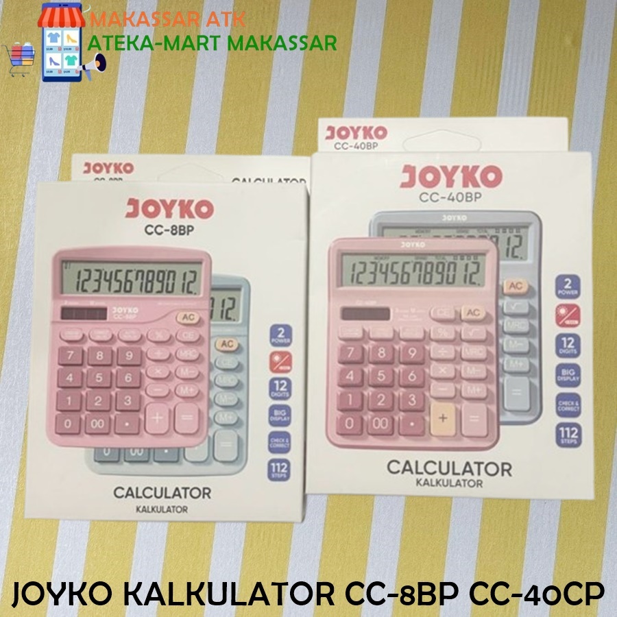 Jual [1 PCS] JOYKO KALKULATOR CC-8BP CC-40BP DISPLAY BESAR | Shopee ...