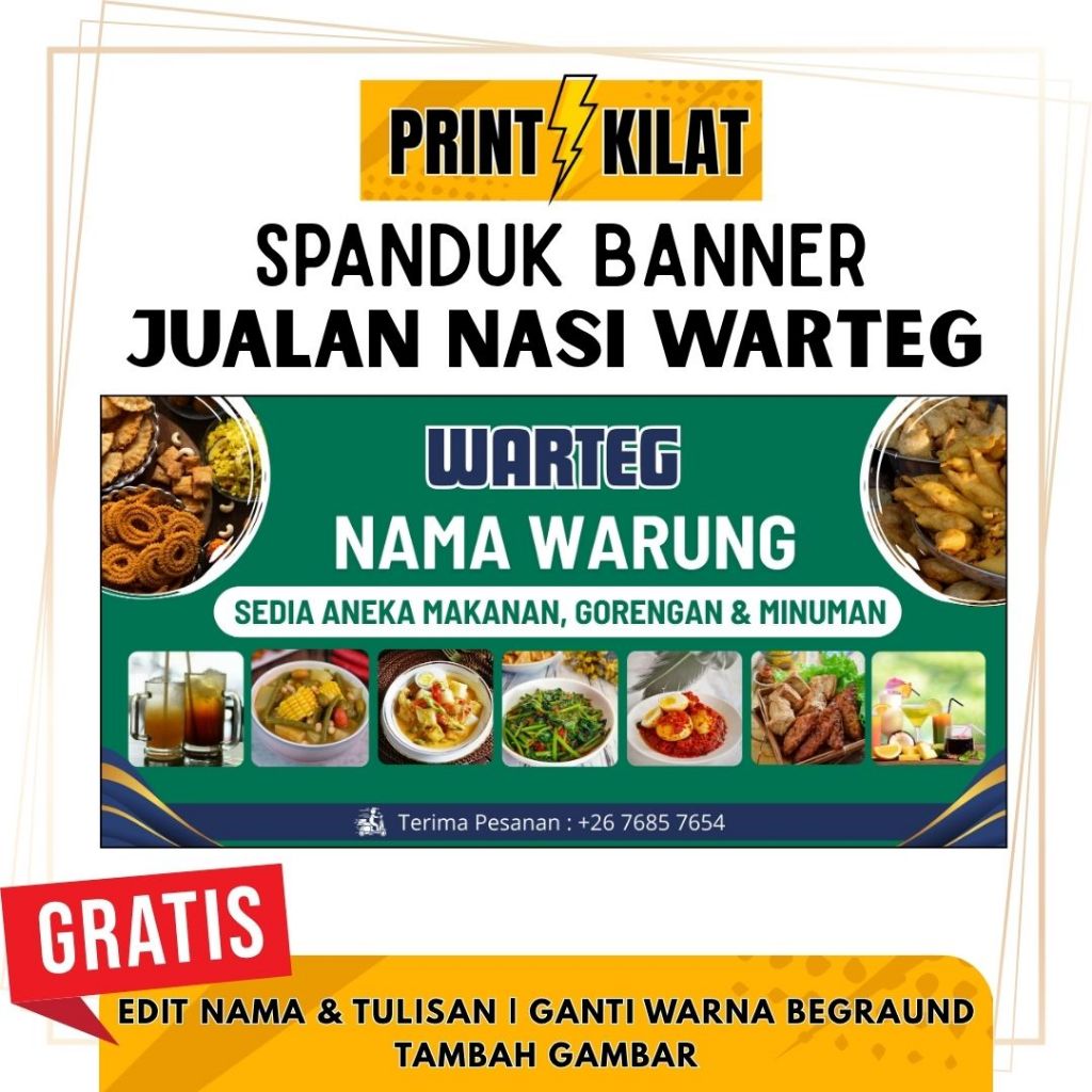 Jual SPANDUK BANNER JUALAN NASI WARTEG (WARUNG TEGAL) | Shopee Indonesia