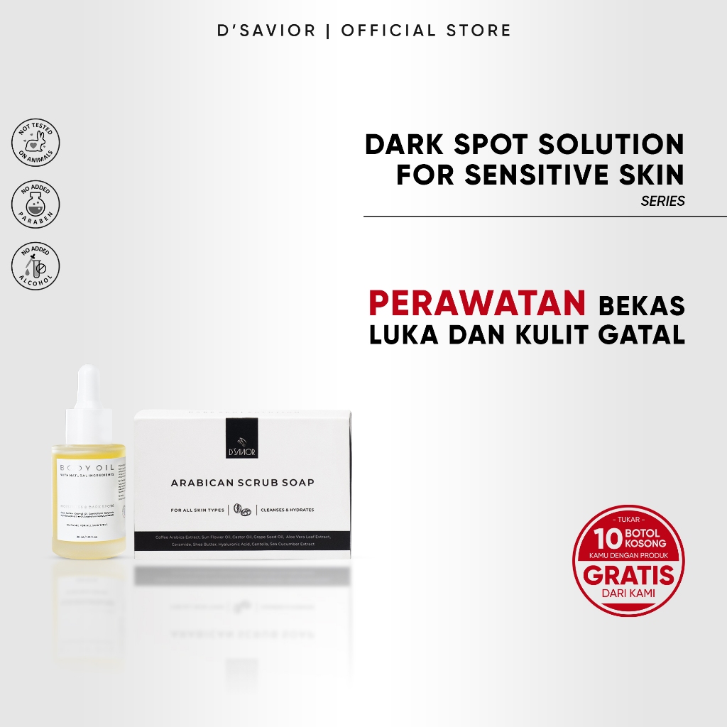 Jual D'SAVIOR Darkspot Solution for Sensitive Skin | Paket 2 produk untuk Penghilang Bekas Luka ...