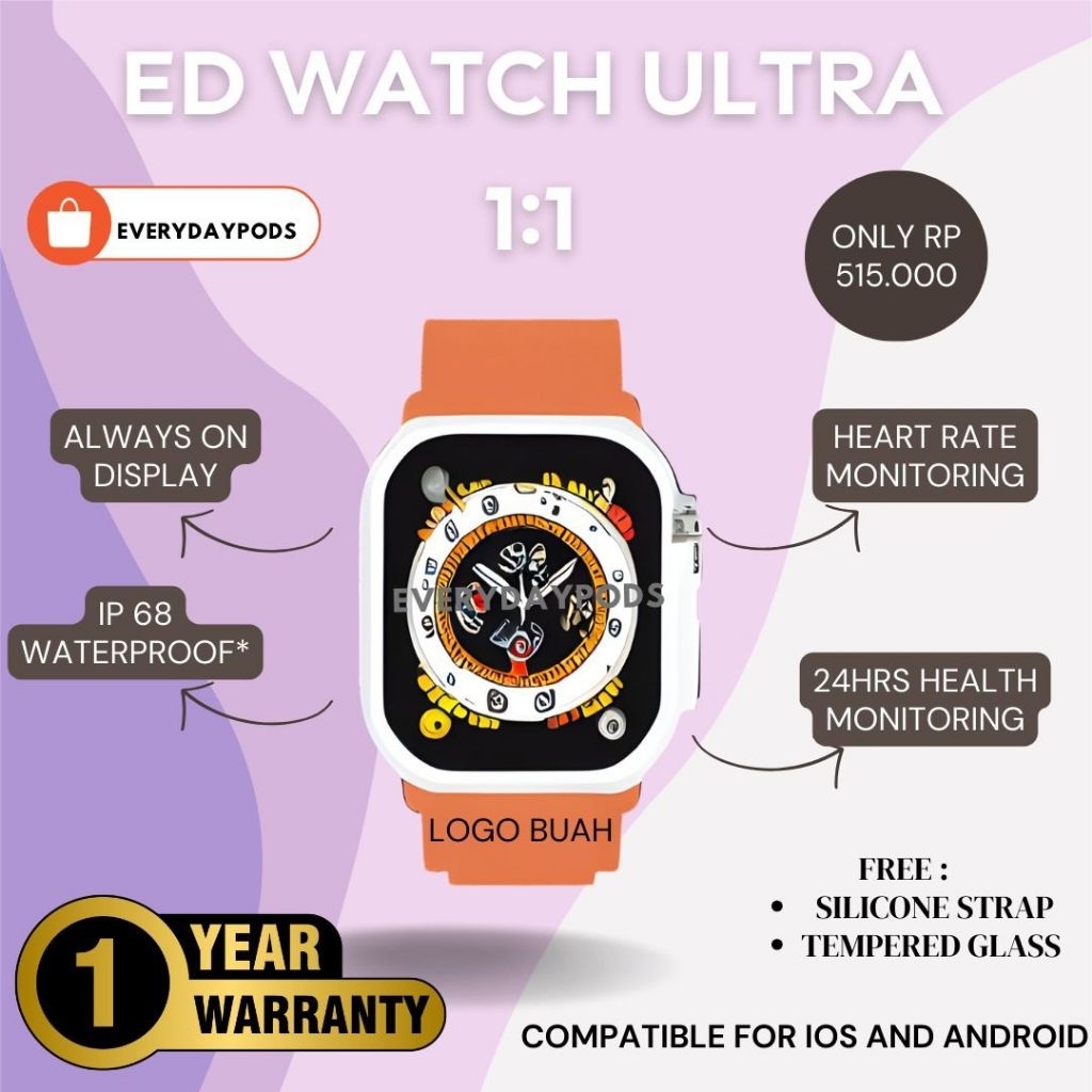 Jual ED Watch 8 Ultra 1:1 Smartwatch Ultra Amoled 49mm – IP67 ...