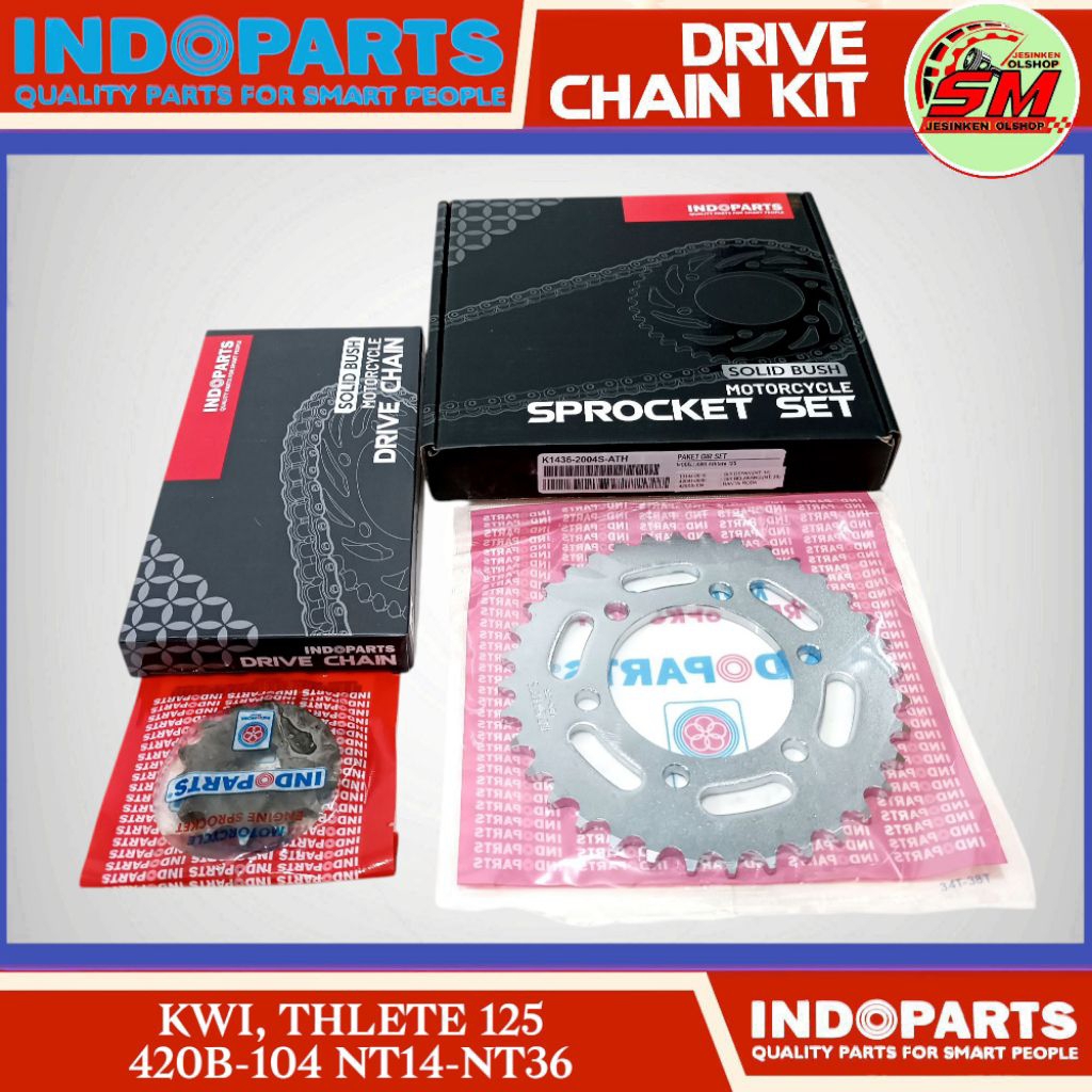 Jual Gear Set Gir Paket Std Kawasaki Athlete 125 Indoparts 420B-104 ...