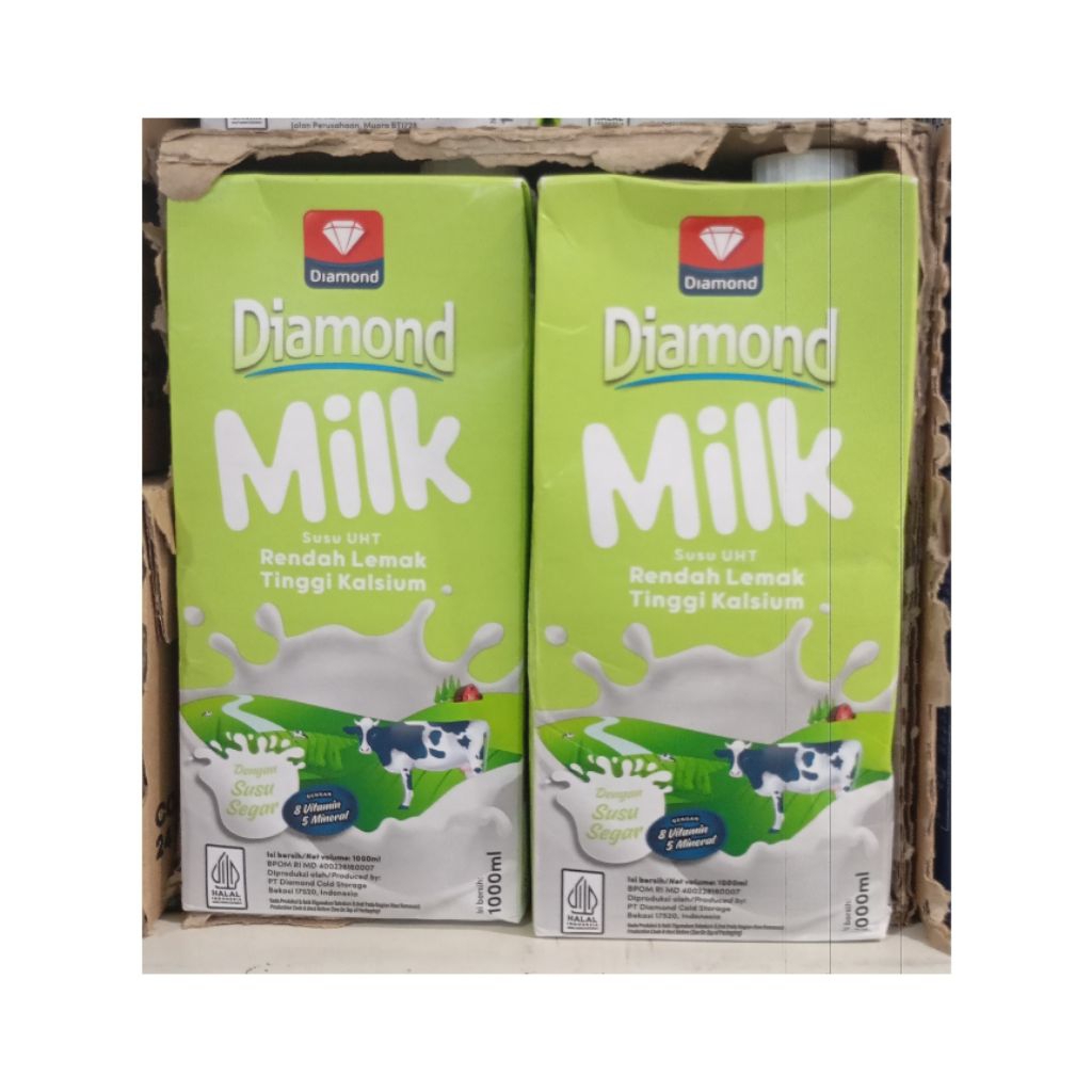 Jual DIAMOND SUSU UHT LOW FAT 1 LITER ISI 2 PCS | Shopee Indonesia