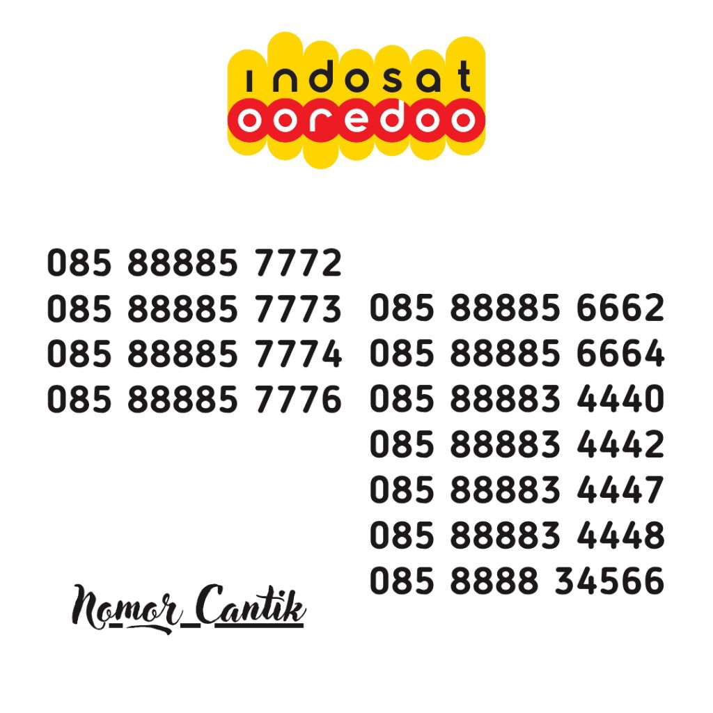 Jual nomor cantik indosat nomer cantik indosat ooreedo mudah dihafal ...