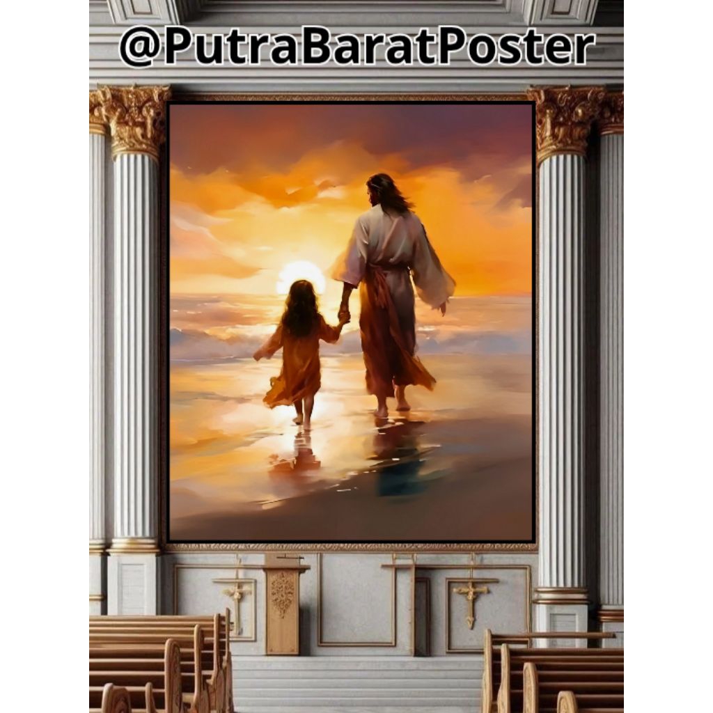 Jual Poster Cetak Hiasan Dinding Jumbo Gambar Tuhan Yesus Uk 70 X 100 ...