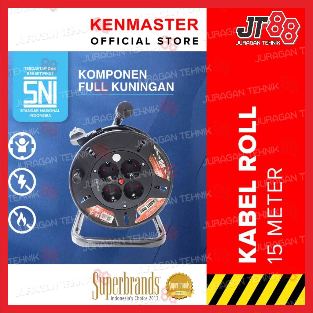 Jual KBRL053 Kenmaster Kabel Roll 15 Meter 4 LB - 3 x 0,75 MM - SNI ...