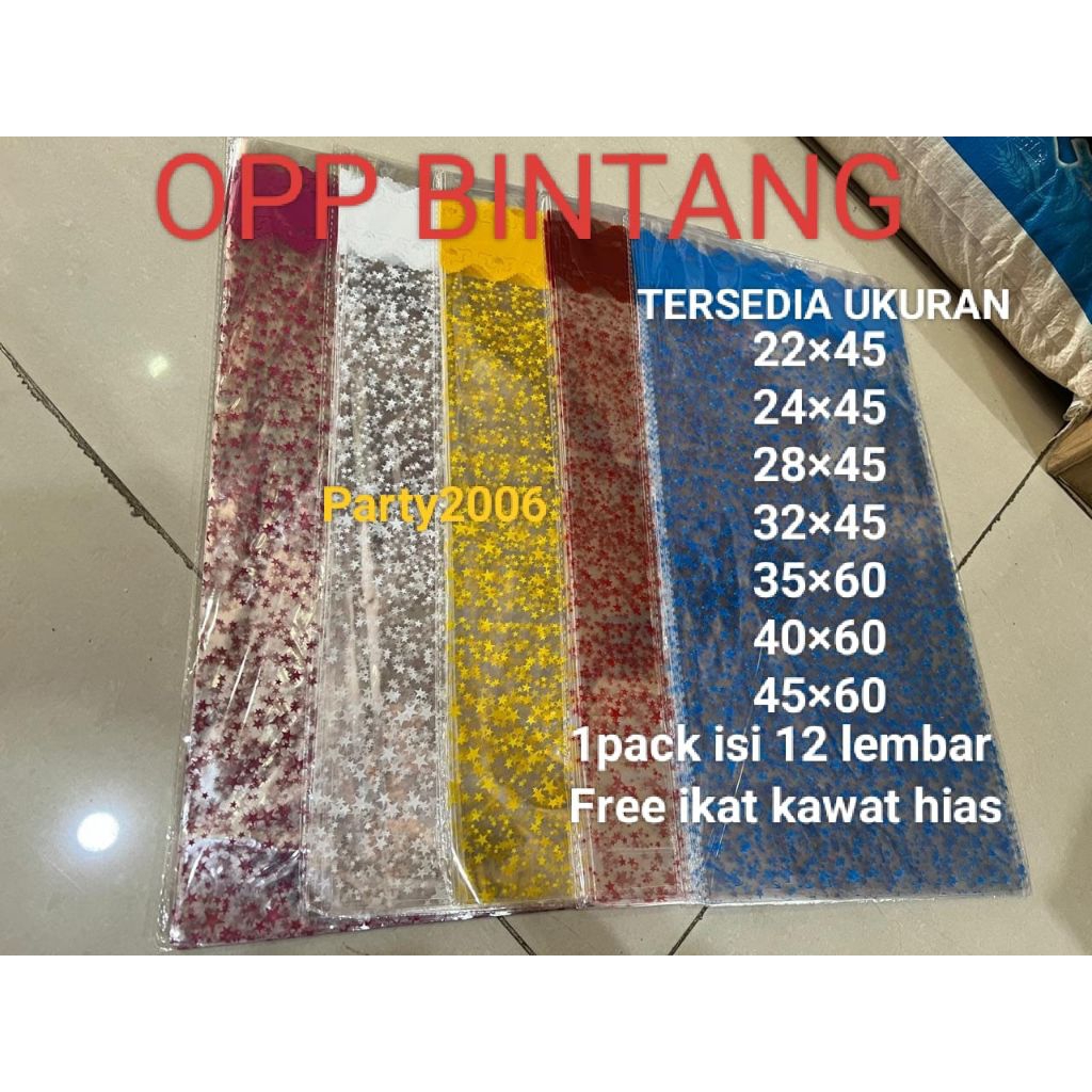 Jual TERMURAH !! OPP Bintang Souvenir 22×45 24×45 28×45 32×45 35×60 40× ...