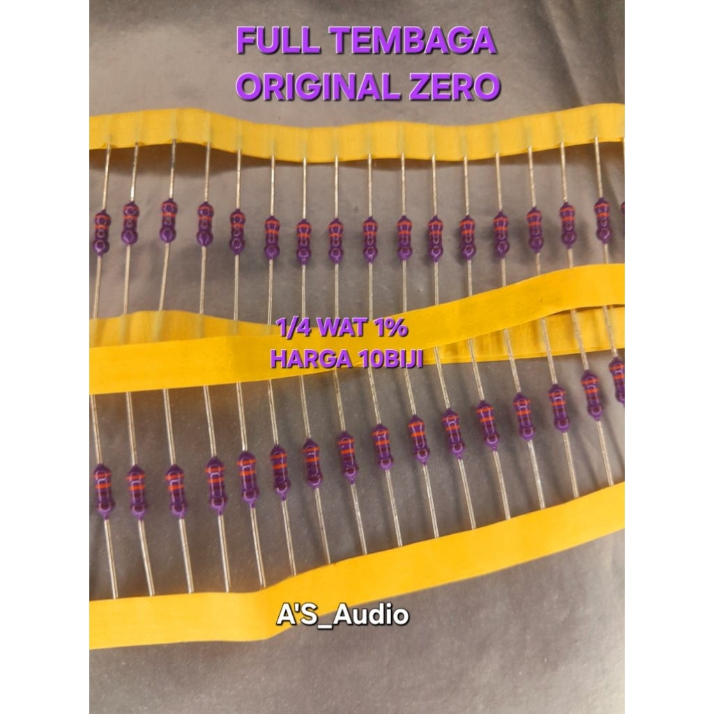 Jual RESISTOR 75 OHM 1/4 WAT 75R 1% ORIGINAL ZERO FULL TEMBAGA RESISTOR ...