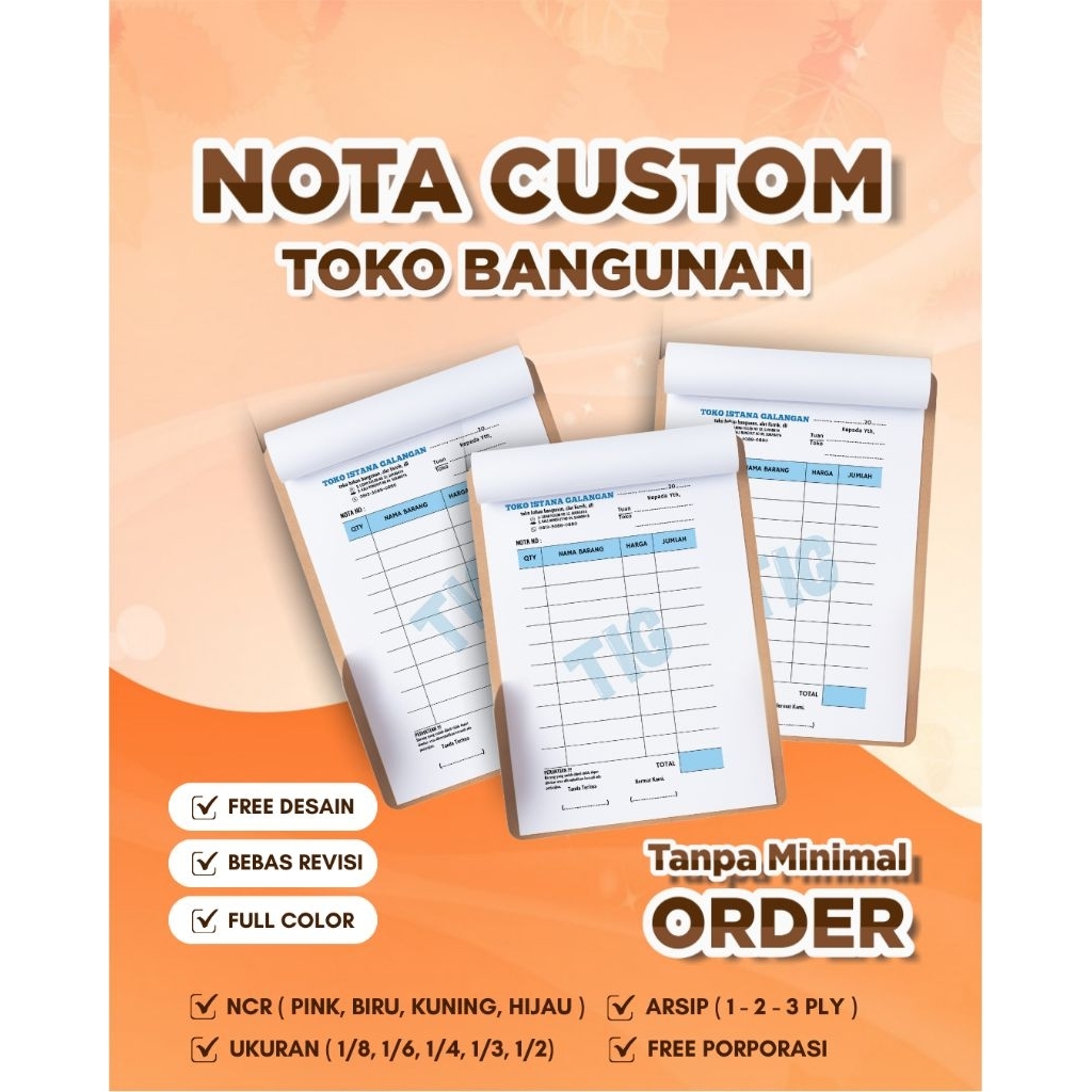 Jual CUSTOM NOTA TOKO BANGUNAN | NOTA CUSTOM SATUAN | NOTA CUSTOM ...