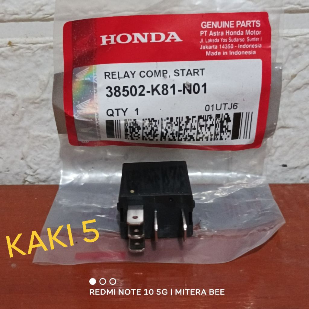 Jual relay pusat kaki 5 honda beat vario scoopy relay bendix relay ...