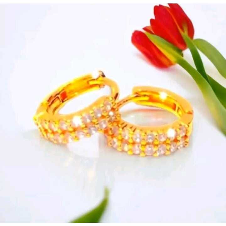 Jual Anting clip warna emas permata anti karat (COD) | Shopee Indonesia