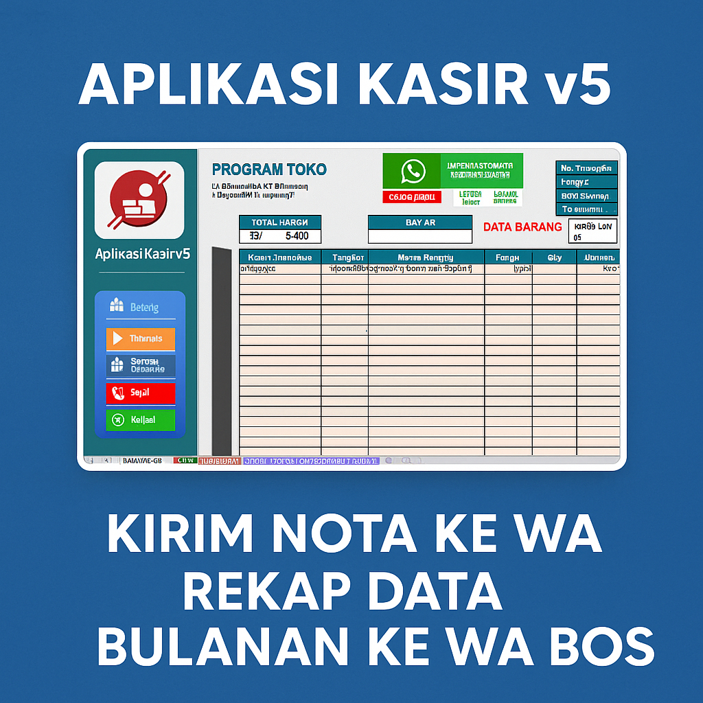 Jual Aplikasi Kasir Excel v5 - Bisa Kirim Nota dan rekap by wawah ...