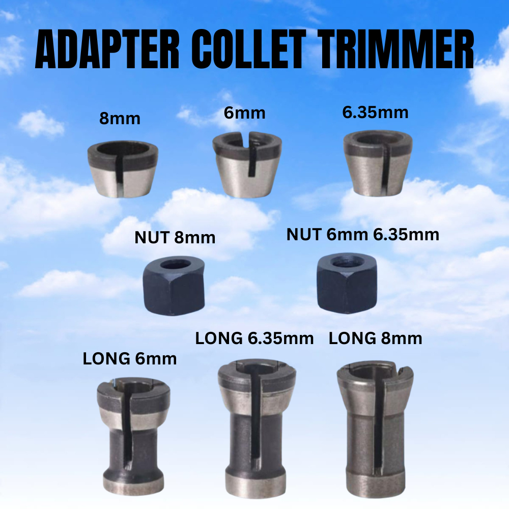 Jual ms7 Adapter collet chuck router Trimmer 6mm 6.35mm 8mm | Shopee ...