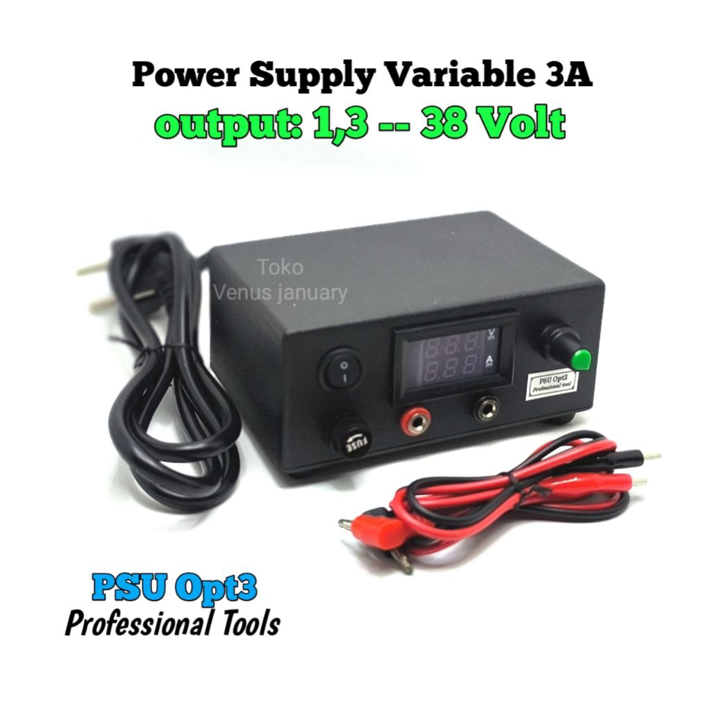 Jual Power supply variable 3A, output 1,3 - 38 Volt, PSU Adjustable ...