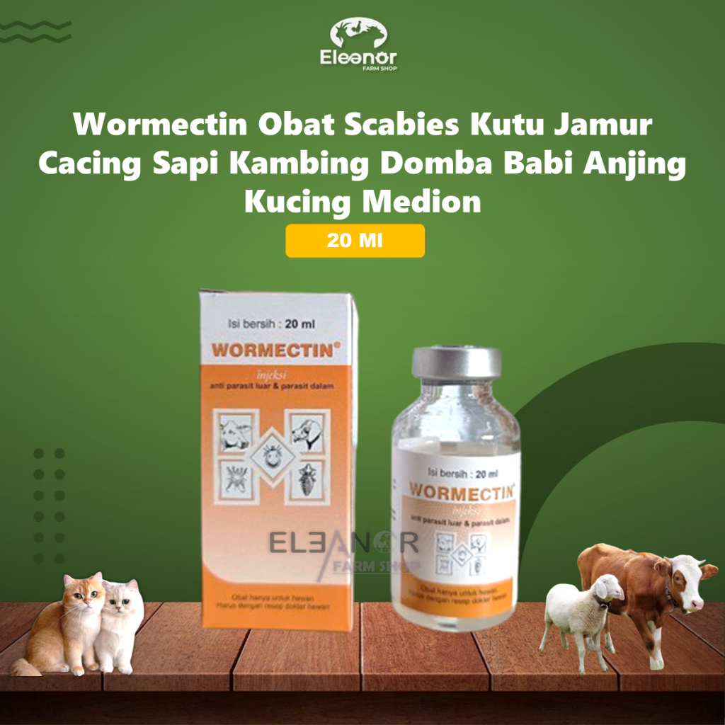 Jual Wormectin 20 Ml Obat Scabies Kutu Jamur Cacing Sapi Kambing Domba ...