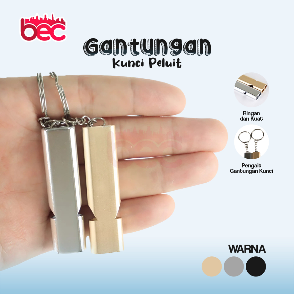 Jual [BEC] Gantungan Kunci Peluit Aluminium | Survival Sound Kit ...