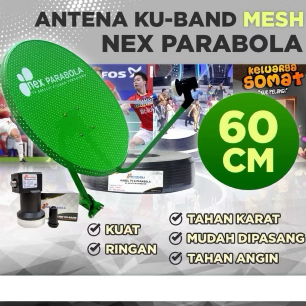 Jual NEX PARABOLA SET ODU 60CM BOLONG PELAT BAJA | Shopee Indonesia
