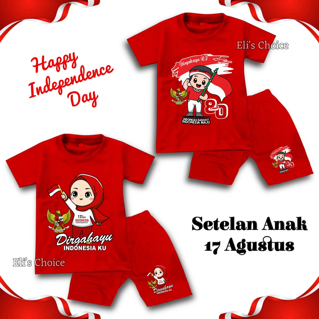 Jual GROSIR SETELAN ANAK 17 AGUSTUS / SETELAN ANAK MOTIF KEMERDEKAAN INDONESIA HUT RI DIRGAHAYU ...