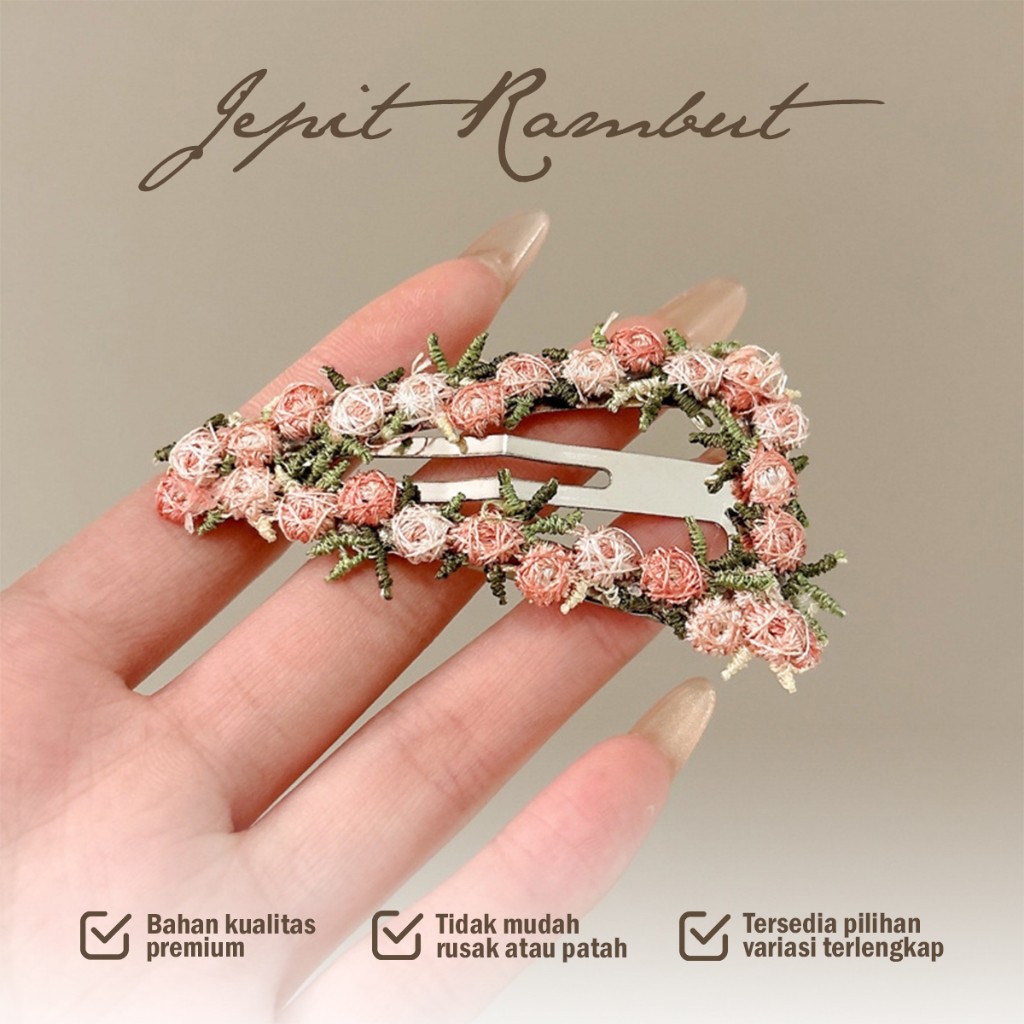 Jual Jepit Rambut Bunga Rajut Handmade – Jepitan Wanita Elegan Vintage ...