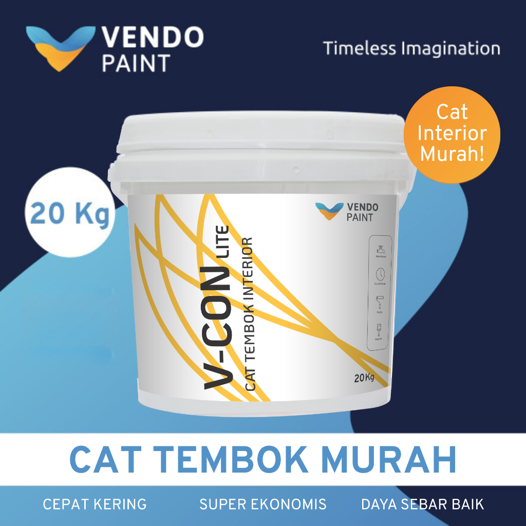 Jual Vendopaint Cat Tembok Interior Murah V-CON LITE 20 KG - Harga Super Ekonomis dan Irit ...