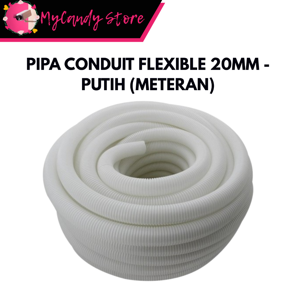 Jual PIPA CONDUIT FLEXIBLE 20MM - PUTIH (METERAN) | Shopee Indonesia