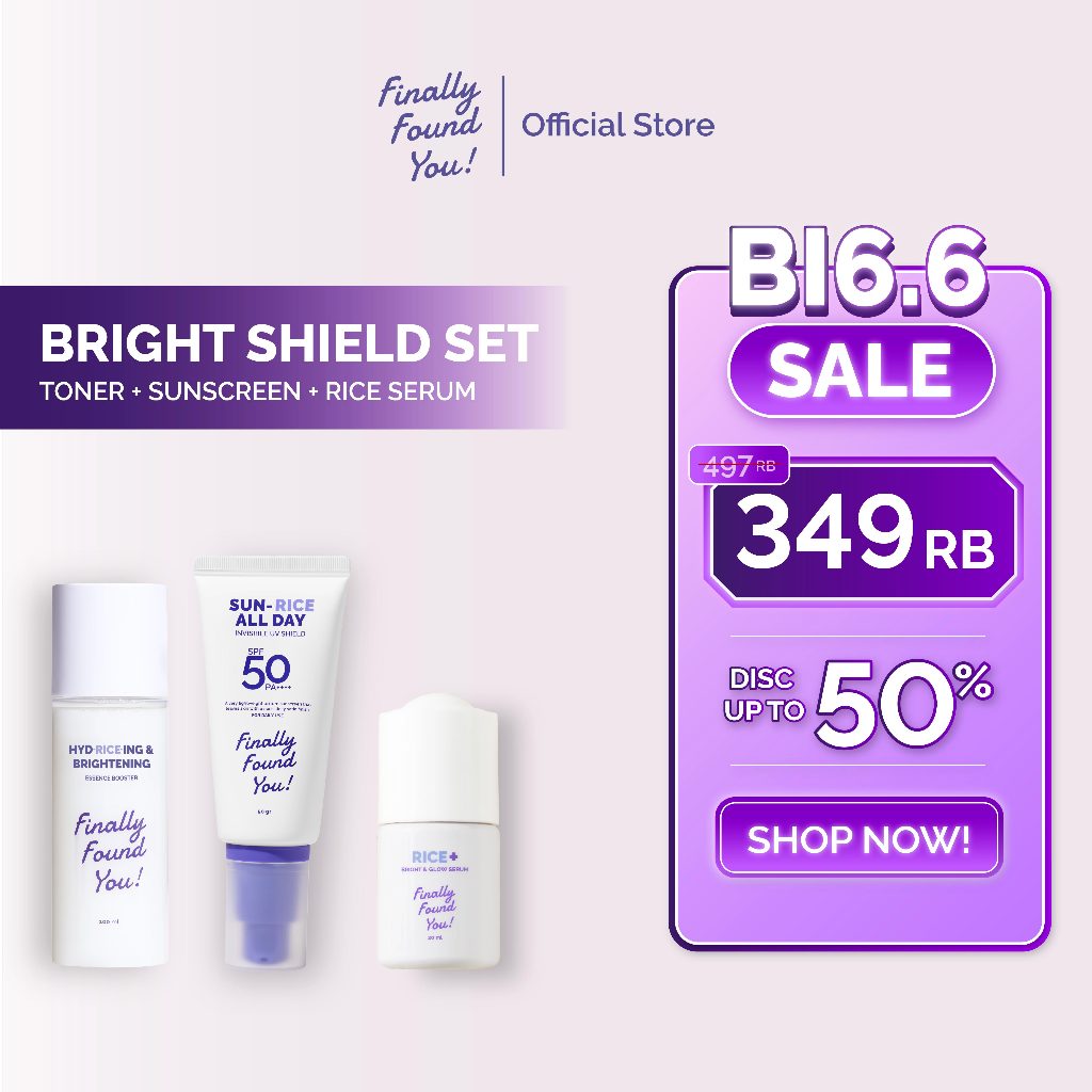Jual Finally Found You! Bright Shield Set 3 PCS: RICE+ BRIGHT & GLOW ...