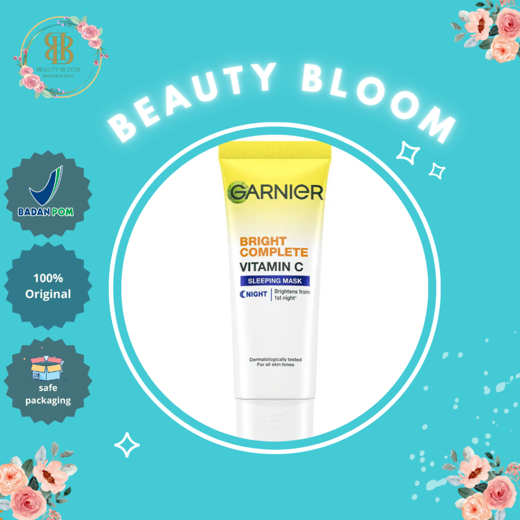 Jual GARNIER Bright Complete Vitamin-C Sleeping Mask Night Cream 20 ml & 50 ml | Shopee Indonesia