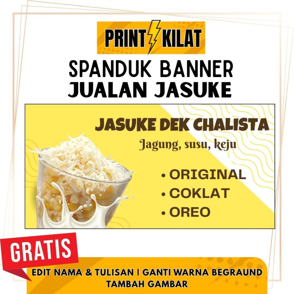 Jual SPANDUK BANNER JUALAN JASUKE | BANNER JUALAN JAGUNG MANIS | Shopee ...