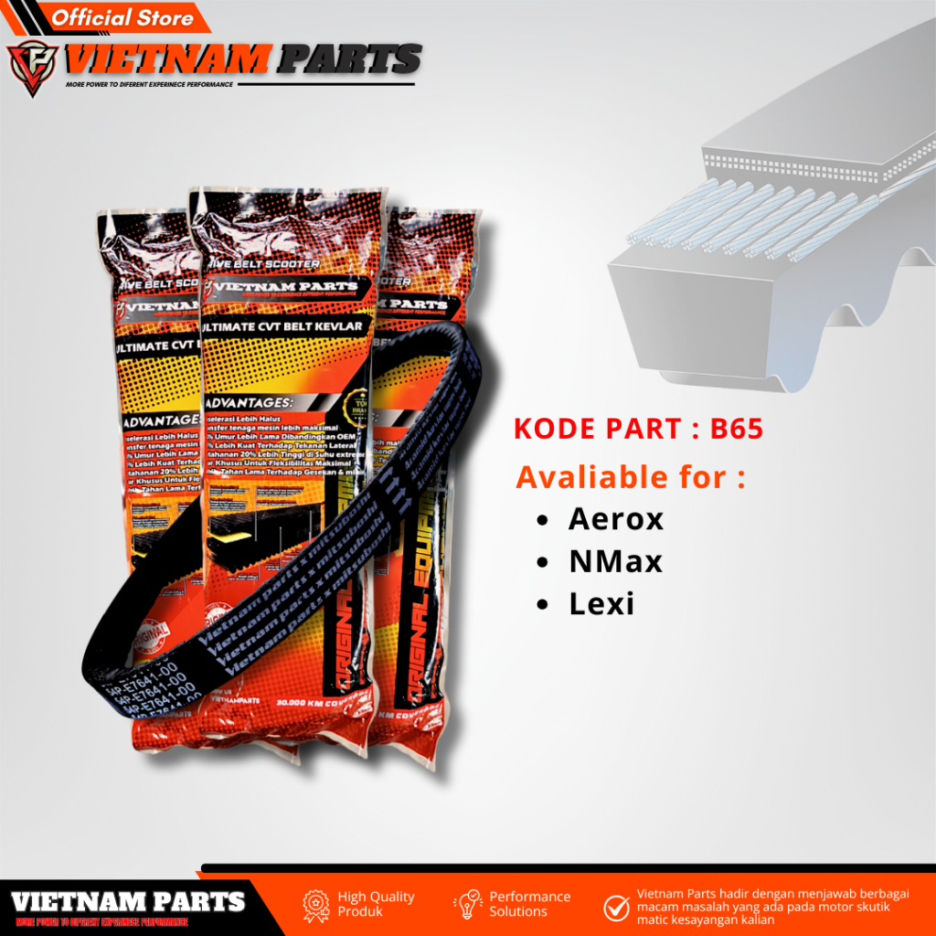 Jual V-BELT YAMAHA B65 NMAX/AEROX/LEXI VANBELT YAMAHA B65 VBELT VIETNAM ...