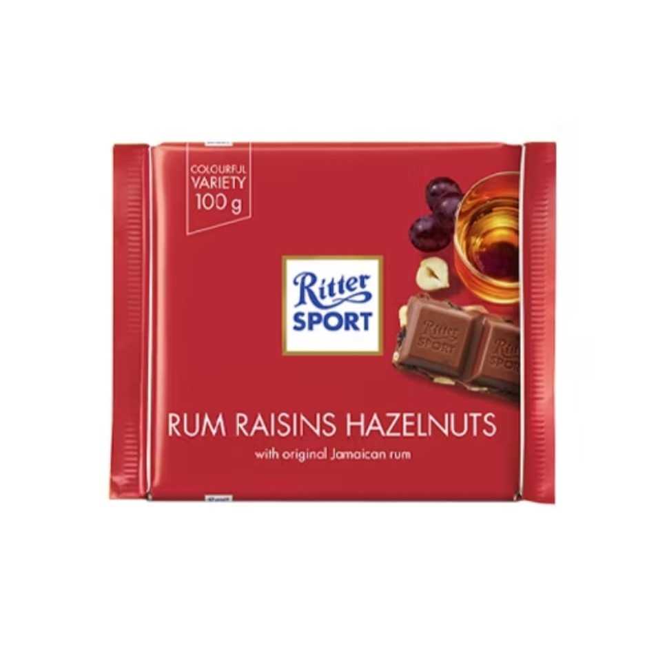 Jual Ritter Sport Rum Raisins Hazelnuts Chocolate Variety 100g | Shopee ...