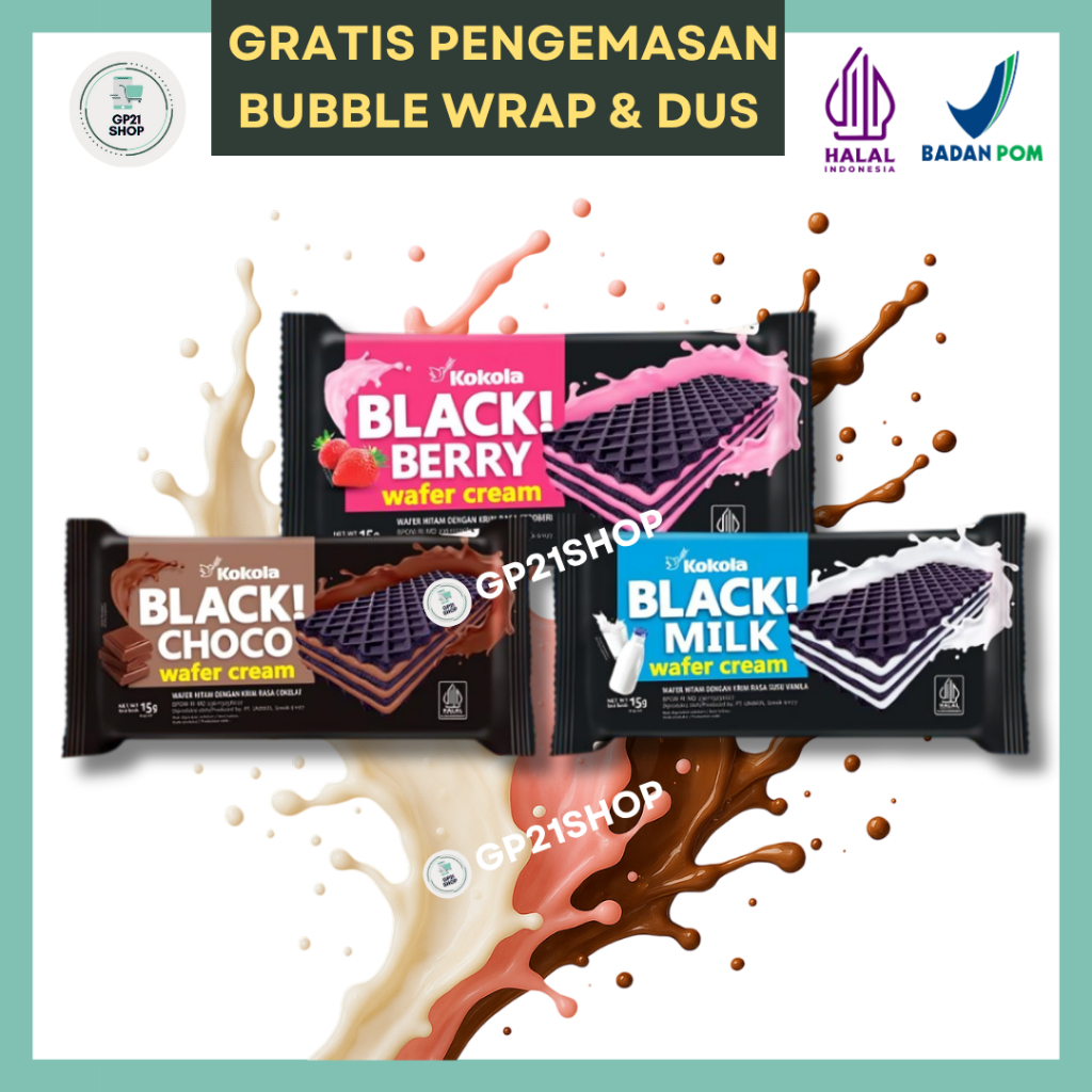 Jual Kokola Black! Wafer Cream 15gr (Choco / Milk / Strawberry ...