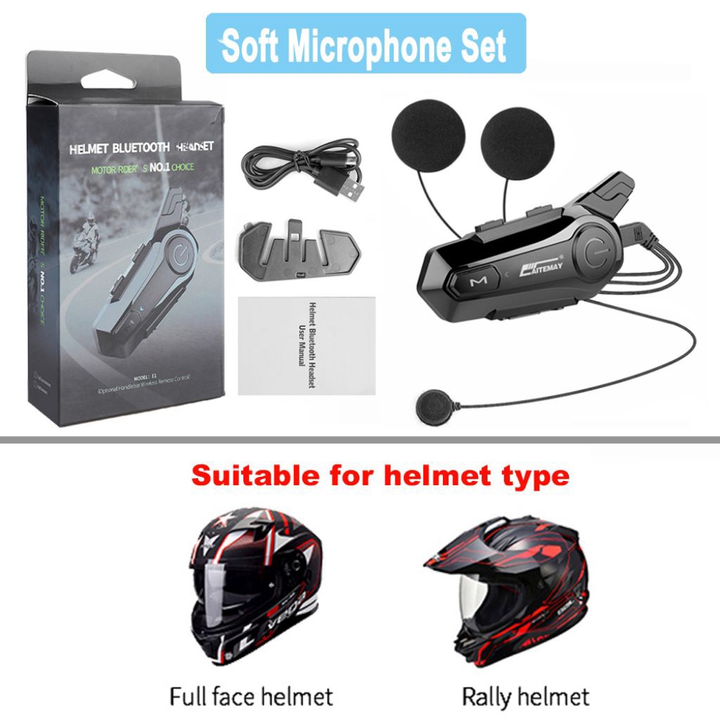 Jual Bluetooth helm e1 / X1 Plus universal intercom pairing harga ...