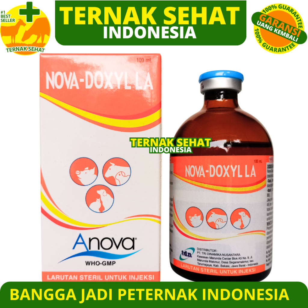 Jual NOVA DOXY LA 100 ml - Mengatasi Infeksi Saluran Pernapasan Hewan ...