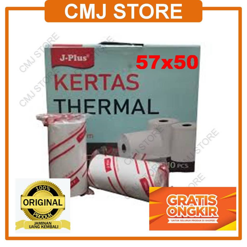 Jual Kertas Kasir Thermal Paper MERK JPLUS || CORELESS || FULL KERTAS ...