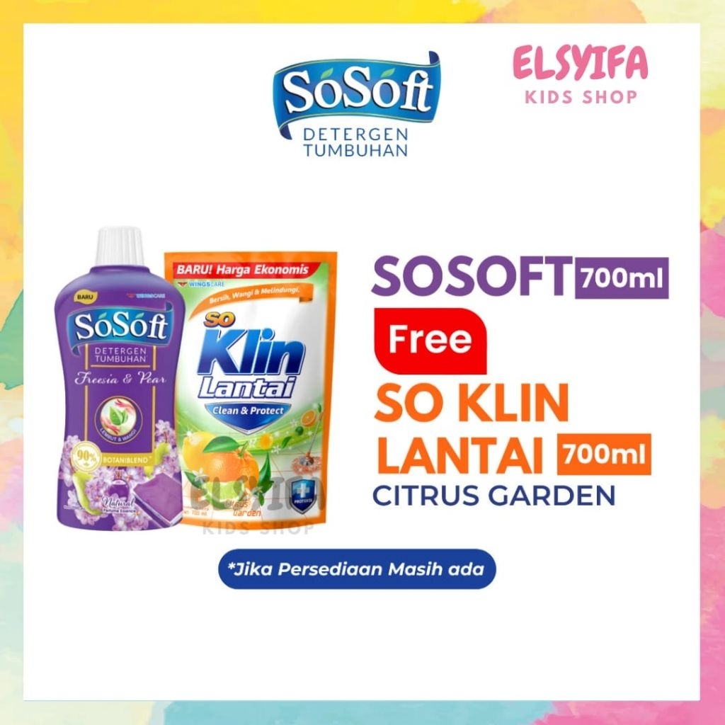 Jual Paket Hemat So Soft Botol 700 ml GRATIS So Klin Lantai Citrus ...