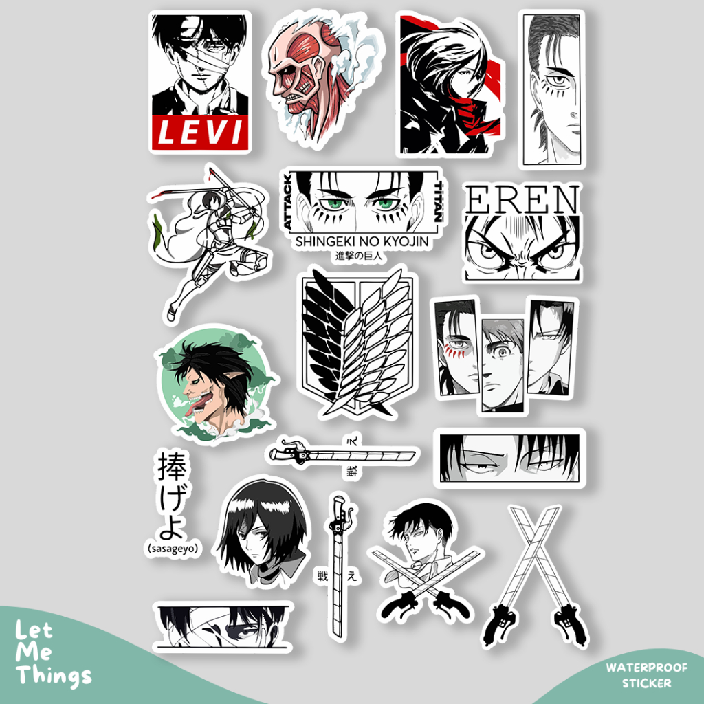 Jual Stiker anime Attack On Titan || Stiker helm case hp AOT | Shopee ...