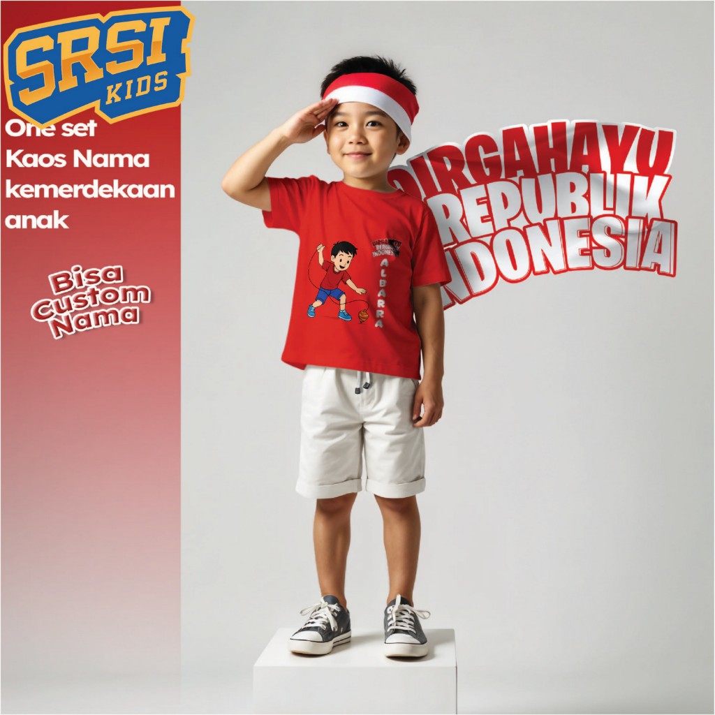 Jual SRSI Oneset Anak kaos Sablon Custom Nama Kaos Lengan Pendek dan ...
