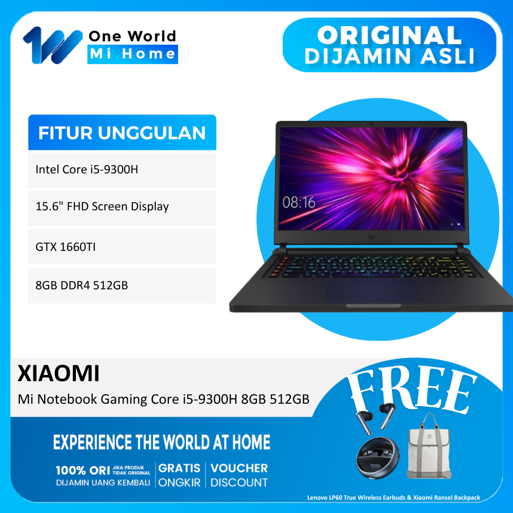 Jual Xiaomi Mi Notebook Gaming Core i5-9300H 8GB 512GB Laptop Gaming ...