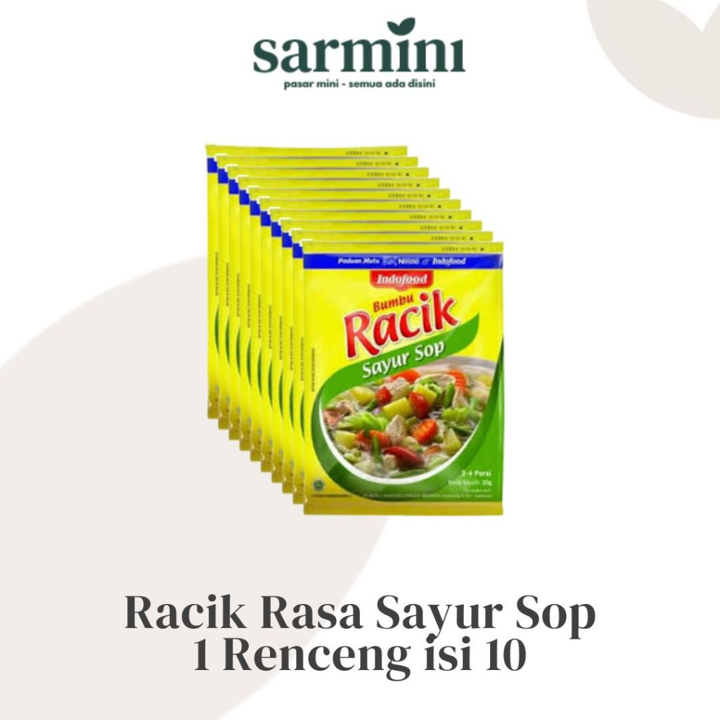 Jual Racik Bumbu Indofood Rasa Sayur Sop 20gr 1 Renceng 10 pcs | Shopee ...