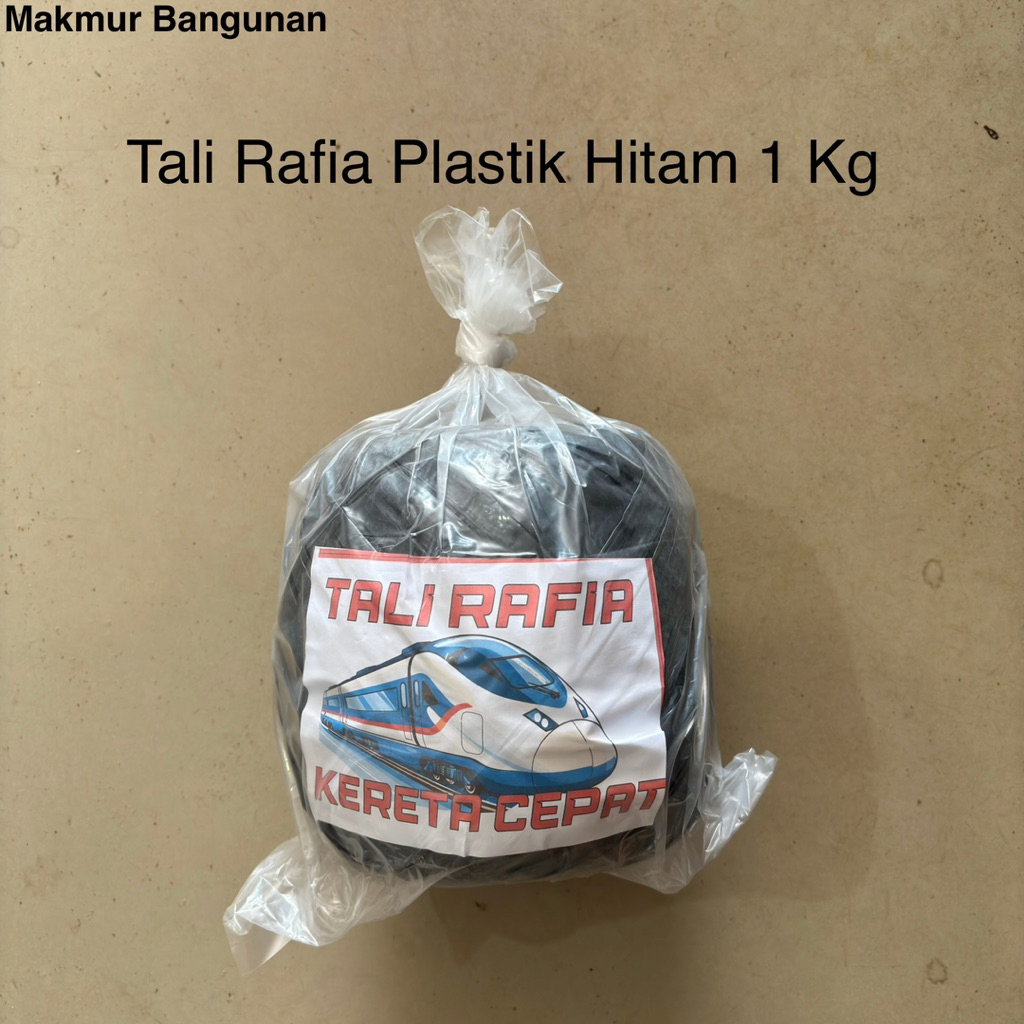 Jual Tali Rafia Hitam Tebal 1 Kg | Tali Gulungan Besar Plastik | Tali ...