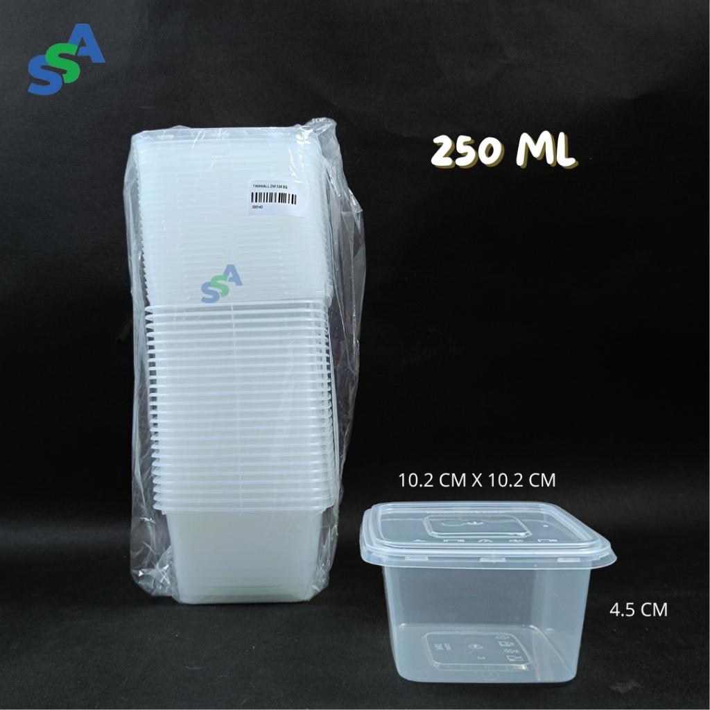Jual THINWALL DM SQUARE 250 ML ISI 25 PCS / FOOD CONTAINER KOTAK ...