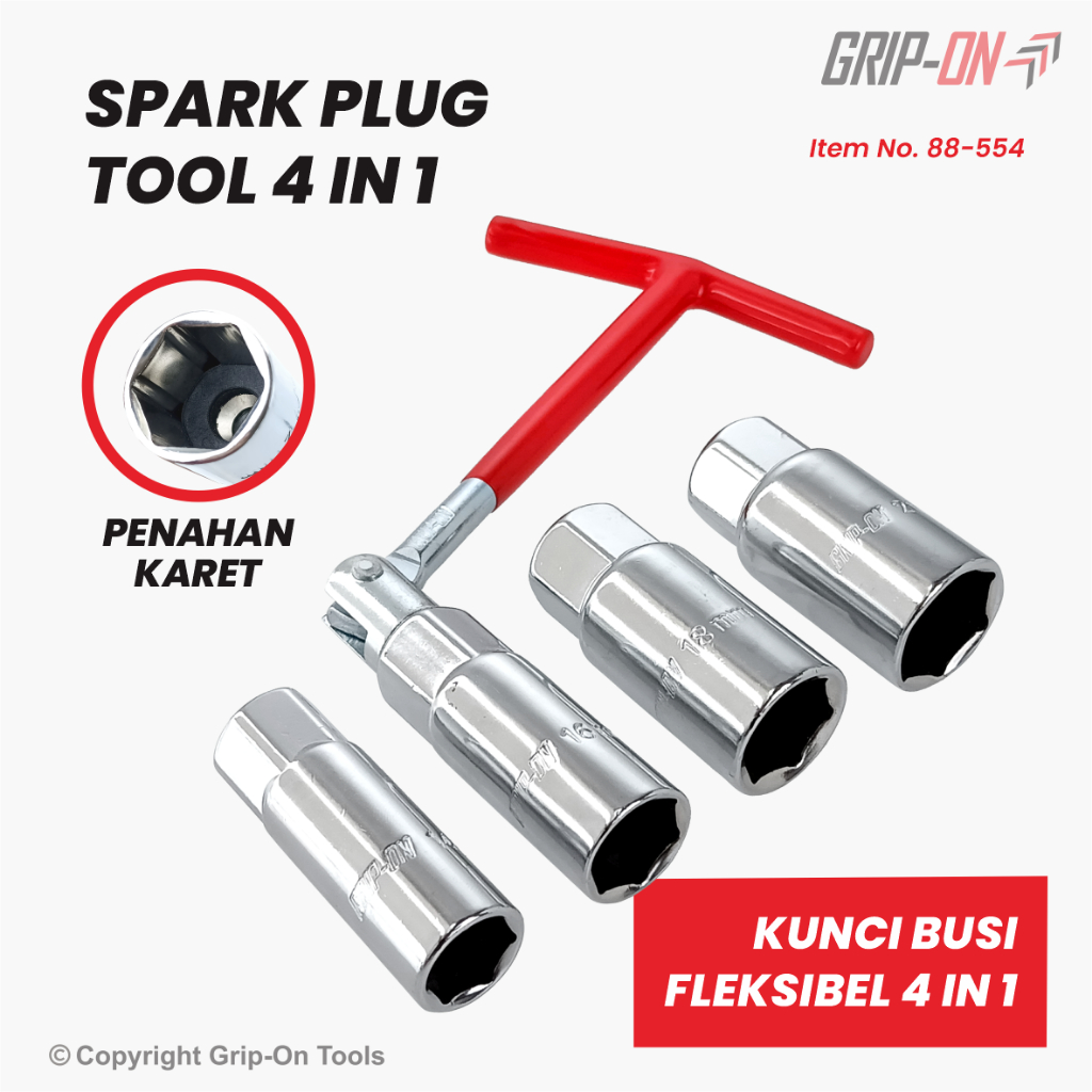 Jual Grip-On Spark Plug Tool 4in1 Flexible - Grip-On Kunci Busi Flexible 4in1 Fleksible ...