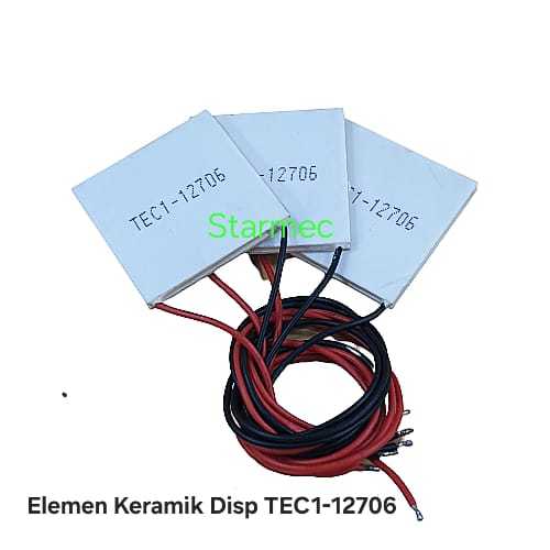 Jual TEC1-12706 12V Peltier Pendingin Dispenser / Aquarium / Minuman Kaleng 12V Peltier Elemen ...