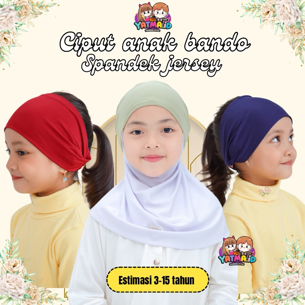 Jual Ciput bando anak ciput karet anti pusing adem spandek jersey usia ...