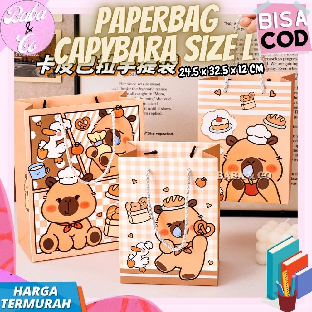 Jual PAPERBAG CAPYBARA SIZE L PAPERBAG BESAR CAPYBARA LUCU UNIK MURAH ...