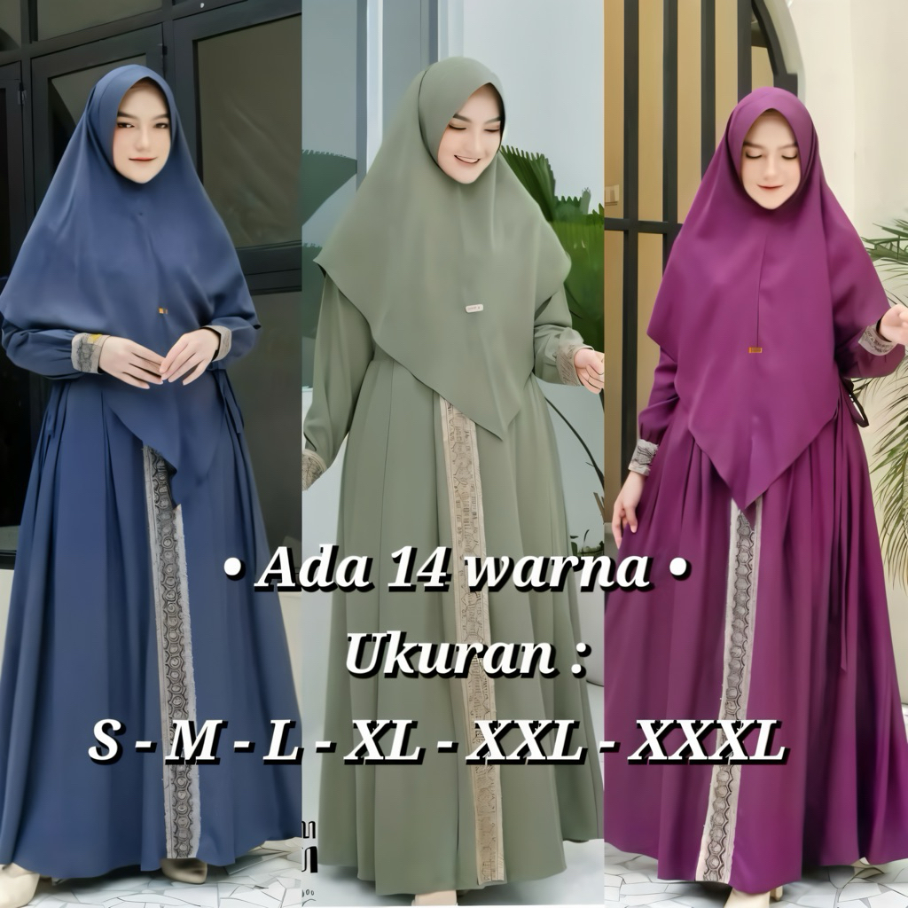 Jual GAMIS SYARI ADA 14 WARNA UKURAN S M L XL XXL XXXL BUSUI RESLETING DEPAN BERKUALITAS ...