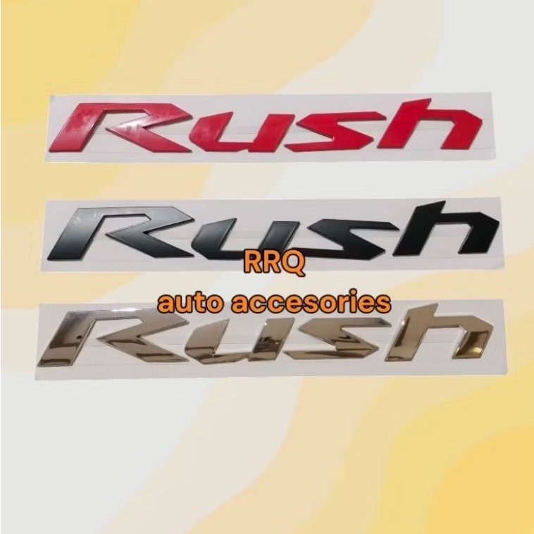 Jual stiker emblem RUSH kap mesin bahan plastik ABS emblem mobil ...