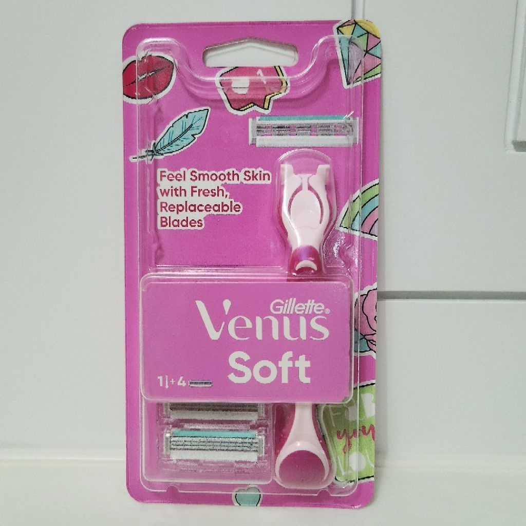 Jual GILLETTE VENUS SOFT Alat Cukur Pisau Cukur Wanita Razor Isi 1 alat cukur dan 4 Refill ...