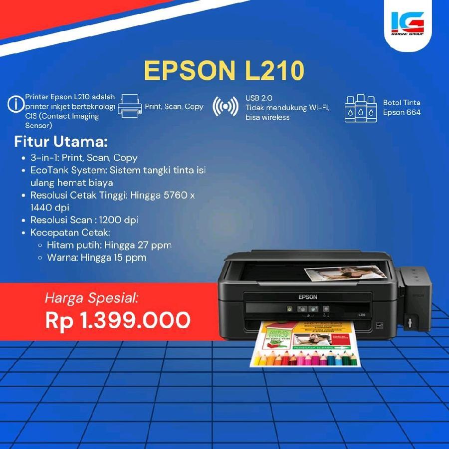 Jual Printer Second Epson L210 Print Copy dan Scan | Shopee Indonesia