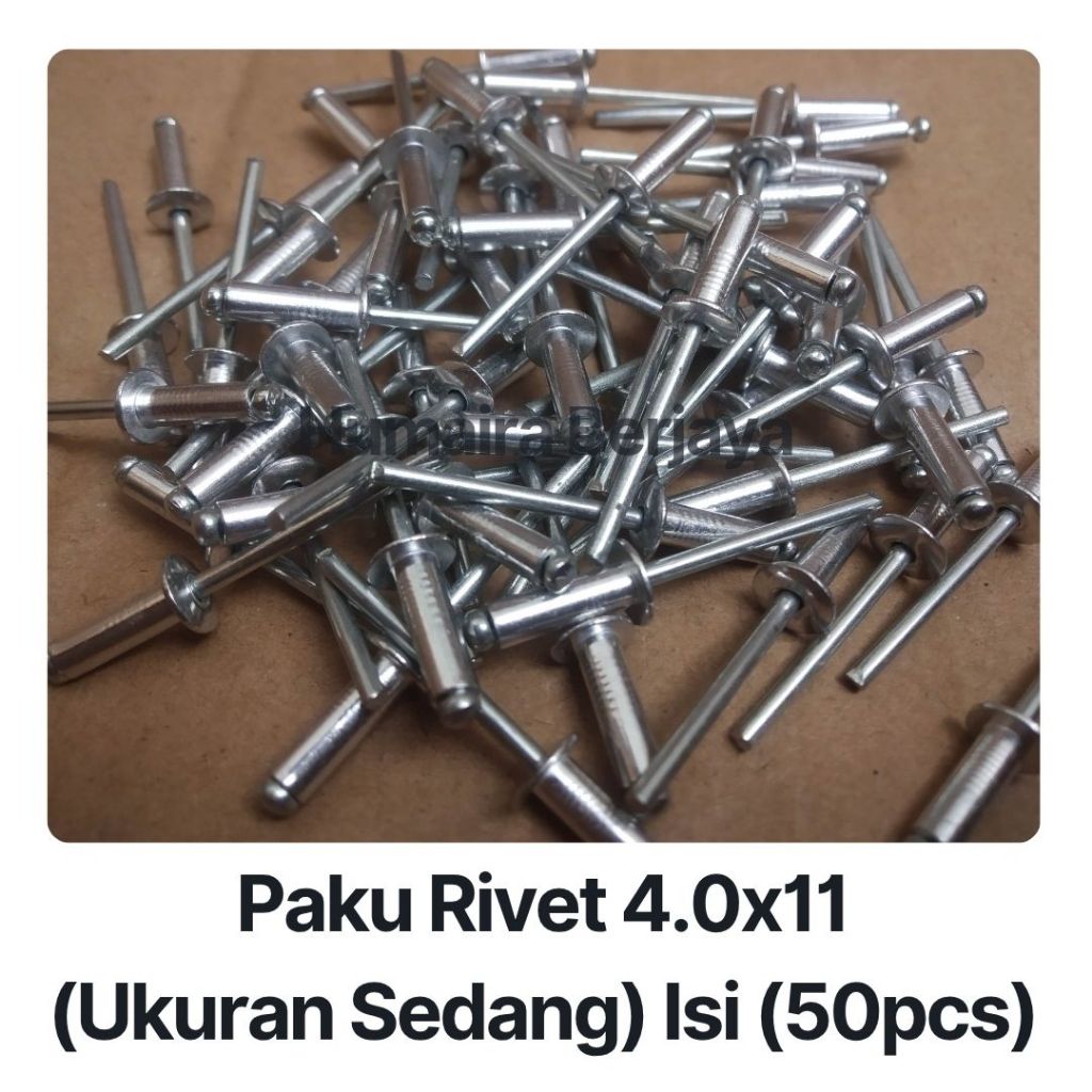 Jual Paku Rivet (Ukuran Sedang) 4.0 x 11 isi (50pcs) | Shopee Indonesia